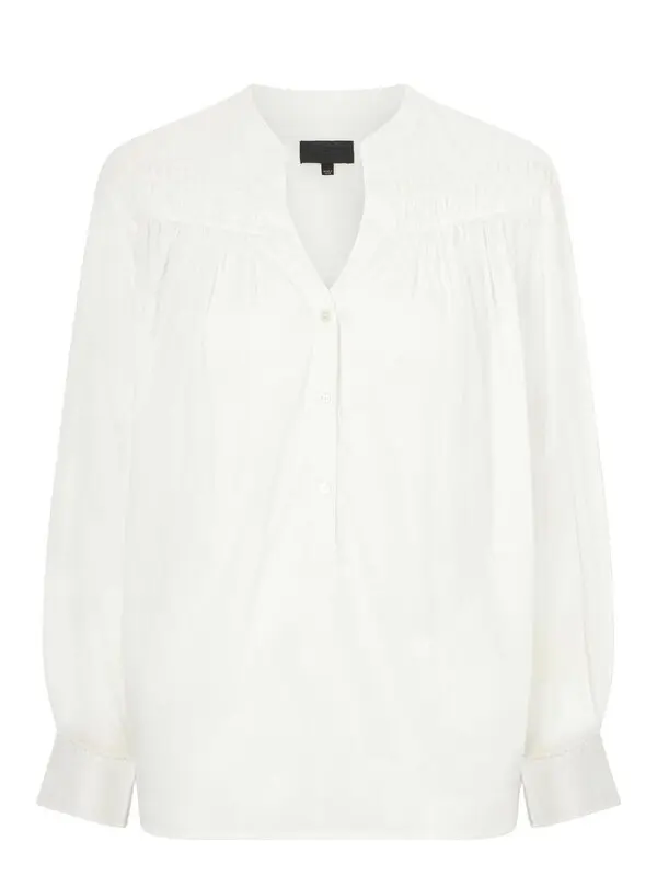 NILI LOTAN Clarys Embroidered Cotton-voile Blouse - Neutrals