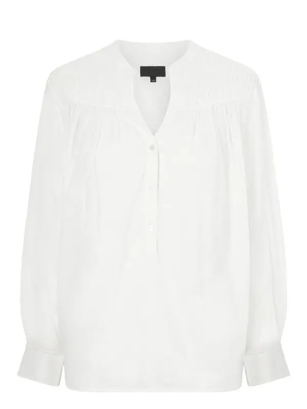NILI LOTAN Clarys Embroidered Cotton-voile Blouse - Neutrals