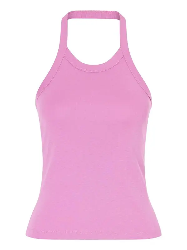 FLORE FLORE Angie Organic Cotton-jersey Halterneck Tank - Pink