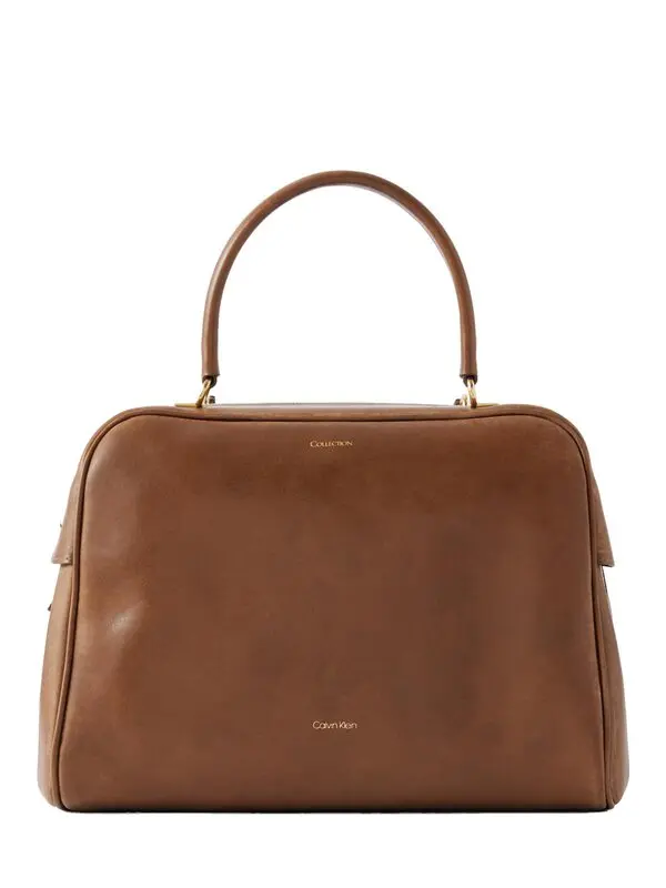 Calvin Klein America Leather Shoulder Bag - Brown