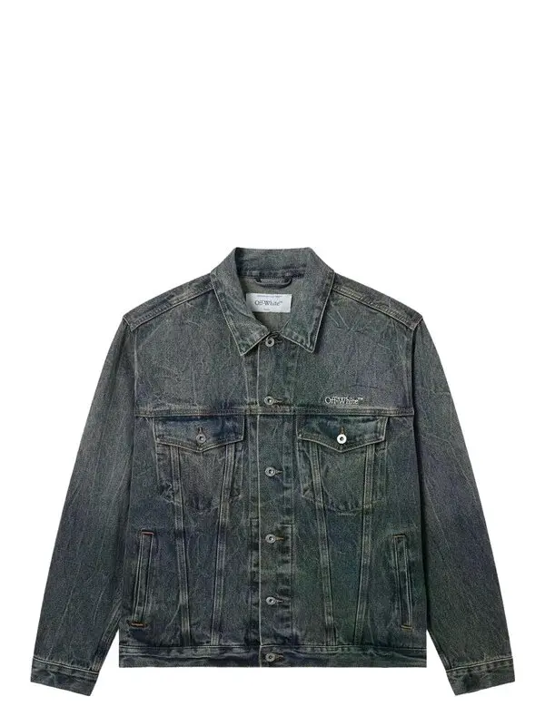 Off-White Arrows-print Denim Jacket - Blue