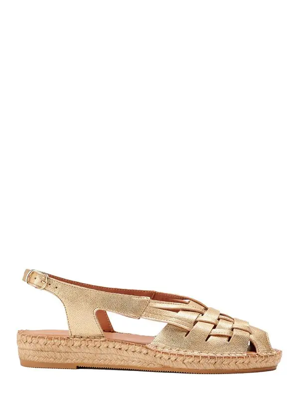 NAGUISA Etel Espadrille Sandals With Jute Wedge - Gold