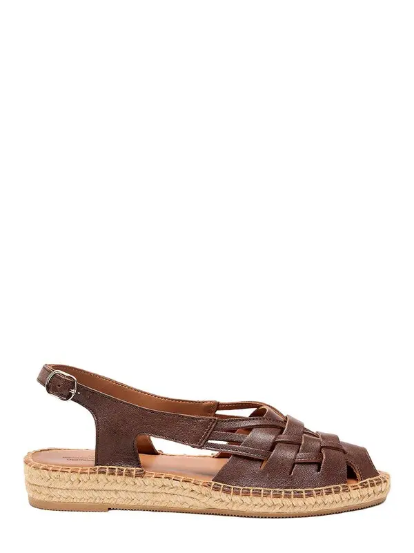 NAGUISA Etel Espadrille Sandals With Braided Uppers And Wedge Heel - Brown