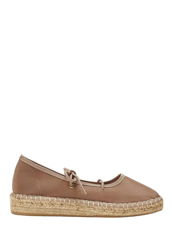 NAGUISA Basella Espadrille With Tie Fastening - Brown