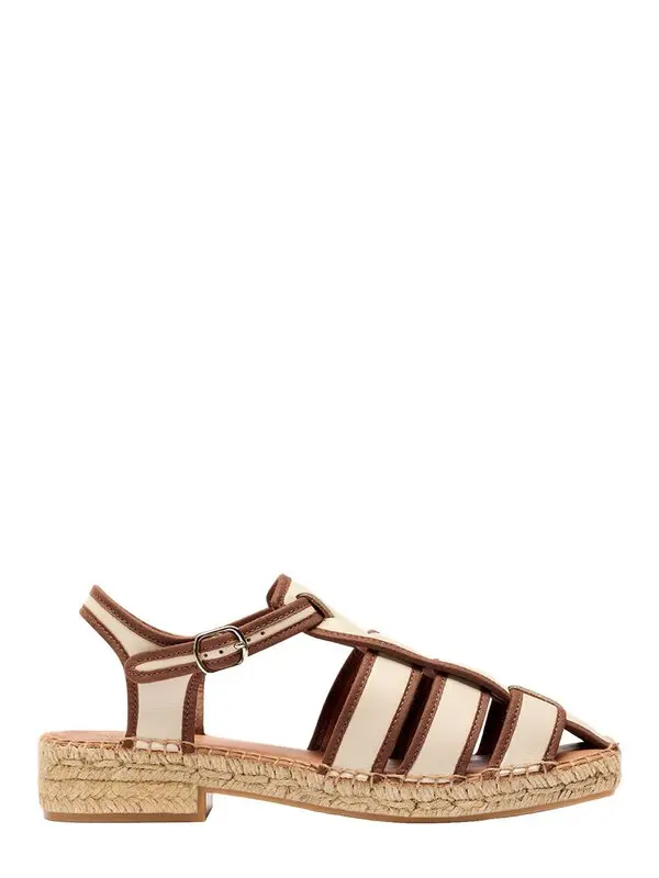 NAGUISA Sativa Espadrille With Suede Uppers And Buckle Closure - Beige/brown