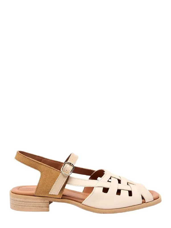 NAGUISA Manto Slingback Sandals With Gloss Finish - Brown