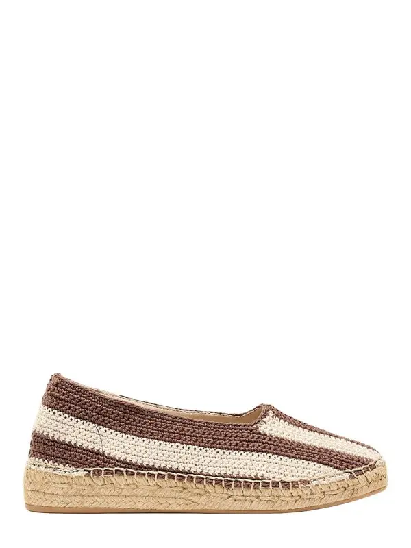 NAGUISA Calella Striped Espadrilles - Beige/brown