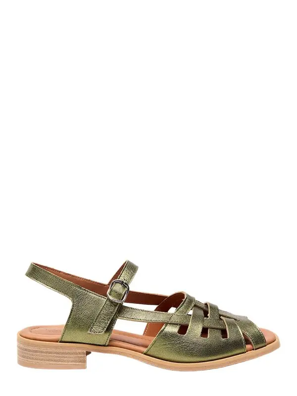 NAGUISA Manto Metallic Slingback Sandals - Green