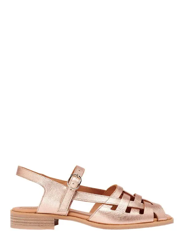 NAGUISA Manto Metallic Slingback Sandals - Pink