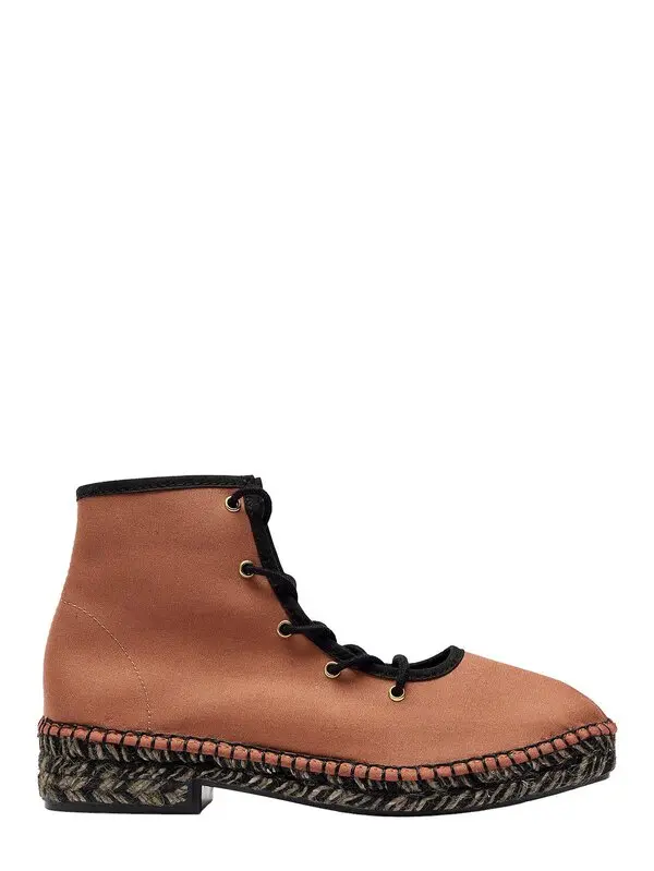 NAGUISA Annona Lace-up Espadrille Ankle Boots - Brown