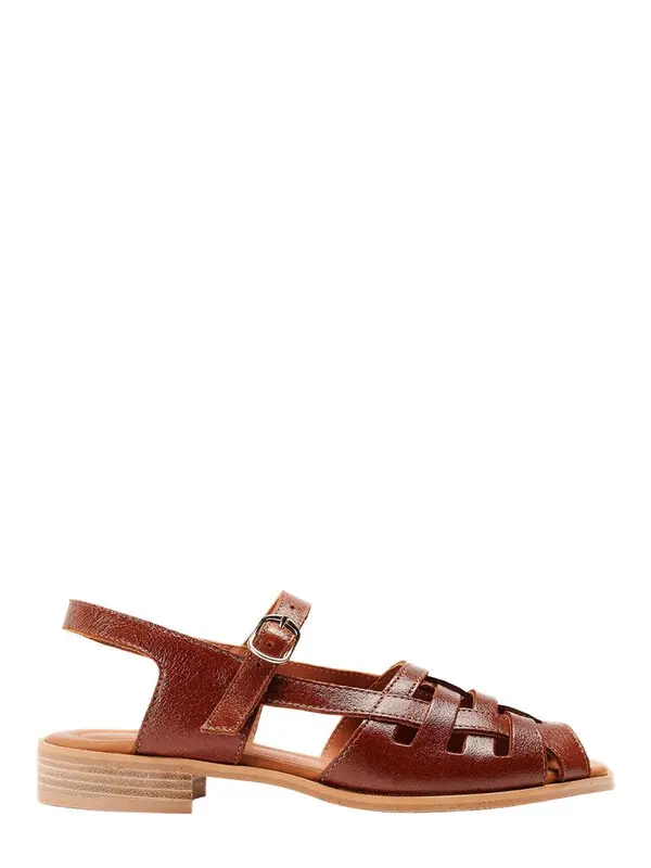 NAGUISA Manto Gloss Slingback Sandals - Brown