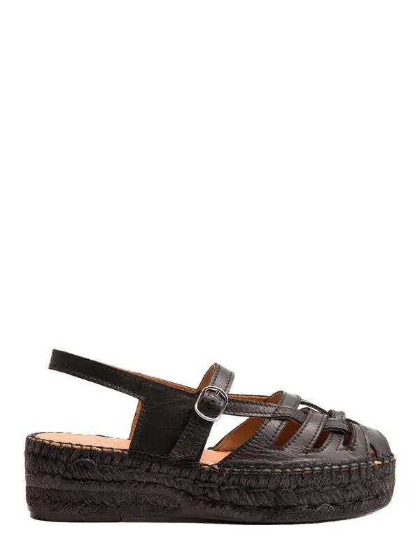 NAGUISA Thalis Caged Espadrilles With Buckle Closure - Black