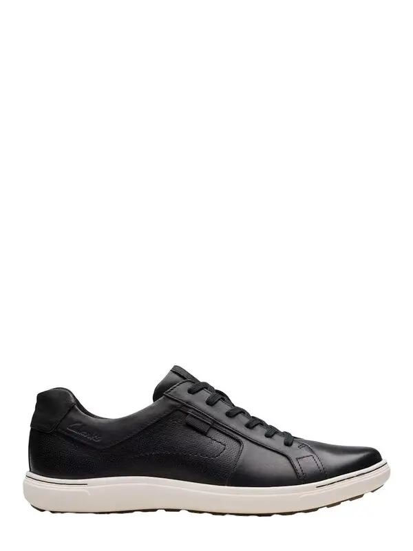 Clarks Mapstone Lace Leather Sneakers - Black Leather