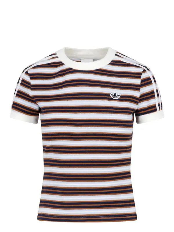 Adidas Summer Glow" Striped Cotton T-shirt - Multi