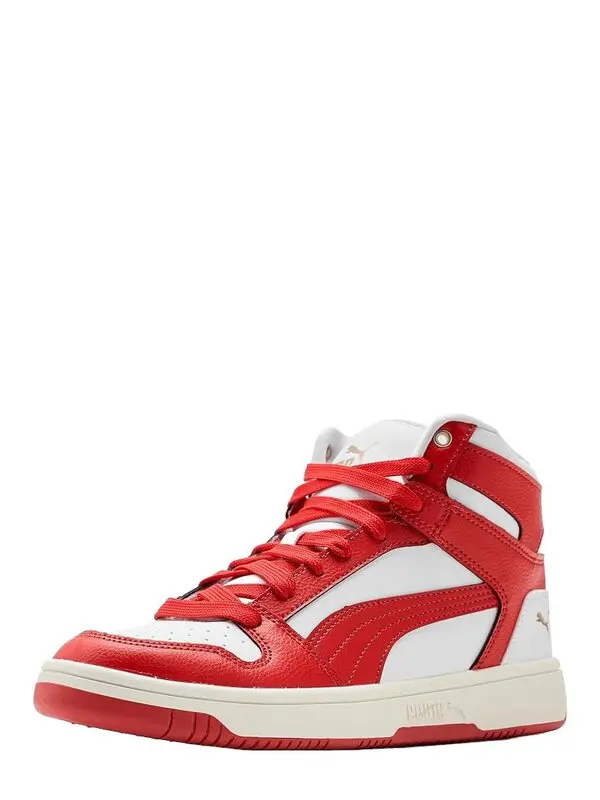 PUMA Rebound Layup Mid Top Lace Up Sneakers - Red