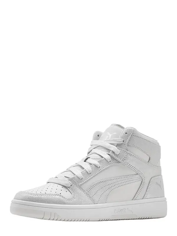 PUMA Rebound Layup Mid Top Lace Up Sneakers - Silver