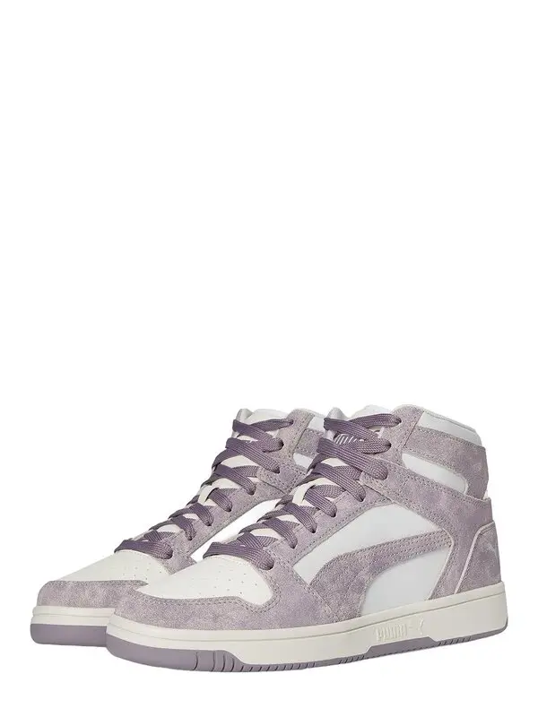 PUMA Rebound Layup Mid Top Lace Up Sneakers - White