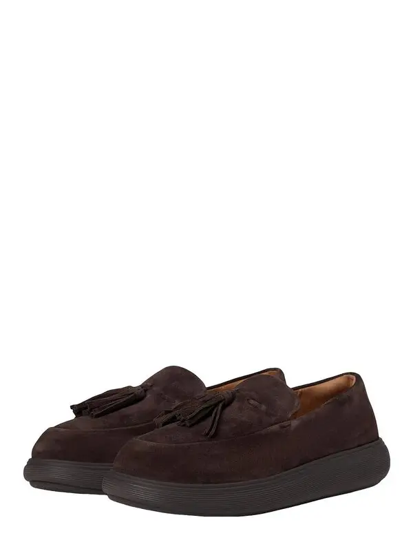 Fitflop Tassel Suede Loafers Flat Shoes - Brown