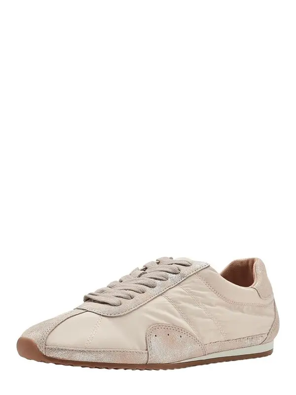 J/SLIDES NYC Lace-up Metallic Suede Sneakers - Bone