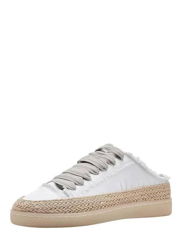 J/SLIDES NYC Henlen Satin Sneakers With Lucite Bottom - White