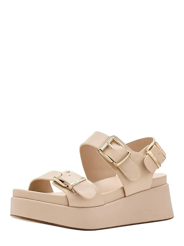 J/SLIDES NYC Brooke Dress Sandals With Metal Buckles - Bone