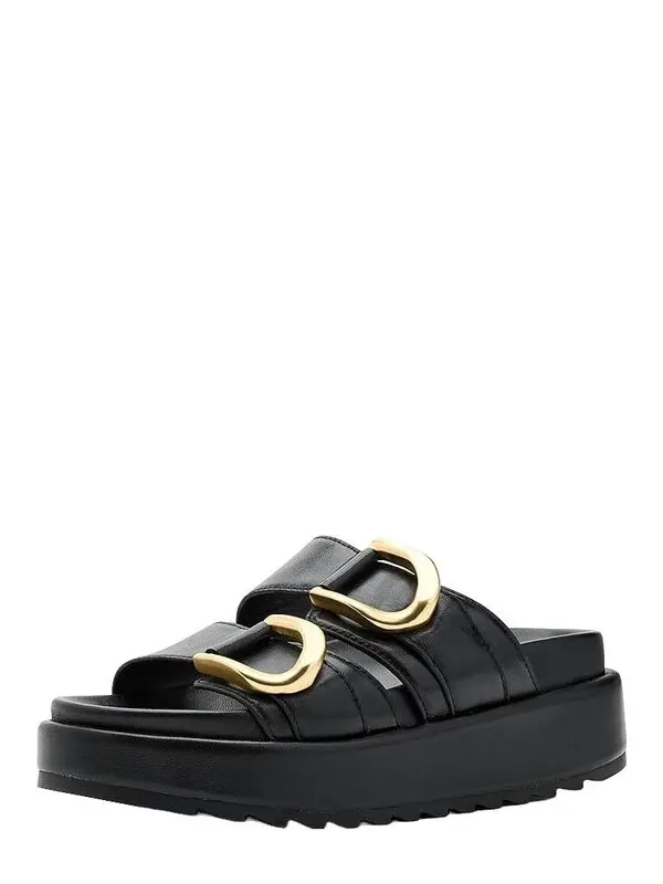 J/SLIDES NYC Sierra Platform Dress Sandals With Buckled Straps - Black
