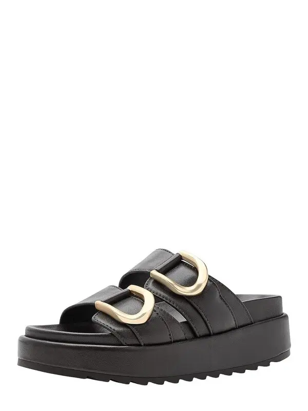 J/SLIDES NYC Sierra Platform Dress Sandals With Buckled Straps - Brown