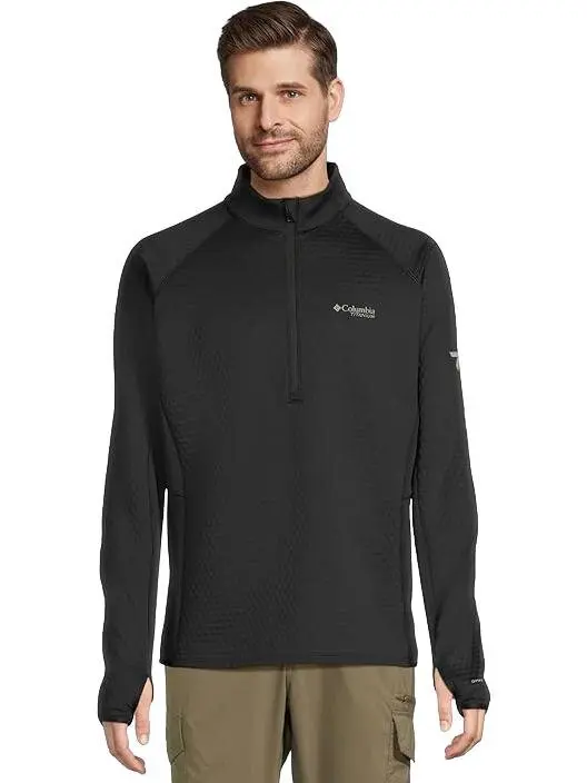 Columbia Half Zip Sweatshirt With Omni-heat Helix Technology - Black