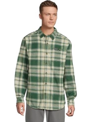 Columbia Pitchstonetm Heavyweight Flannel Ii Clothing Greenscape Macro Buffalo Tartan - Green