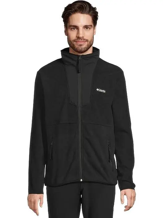 Columbia Fleece Jacket With Stand Collar And Zippered Pockets - Black