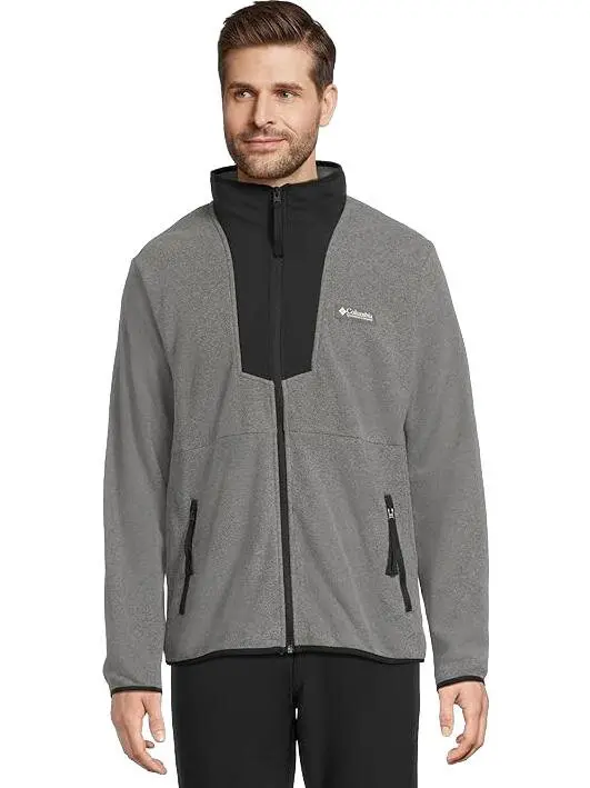 Columbia Fleece Jacket With Stand Collar And Zippered Pockets - Gray