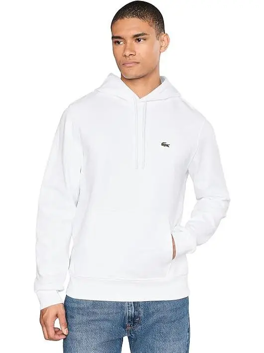 Lacoste Cotton Fleece Hoodie - White