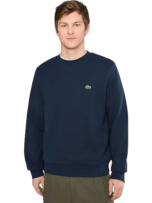 Lacoste Classic Fit Organic Cotton Crewneck Sweatshirt - Navy