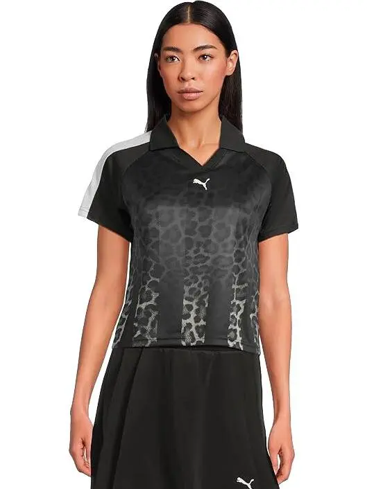 PUMA T7 Leo Luxe Relaxed Soccer Jersey All Over Print T-shirt - Black