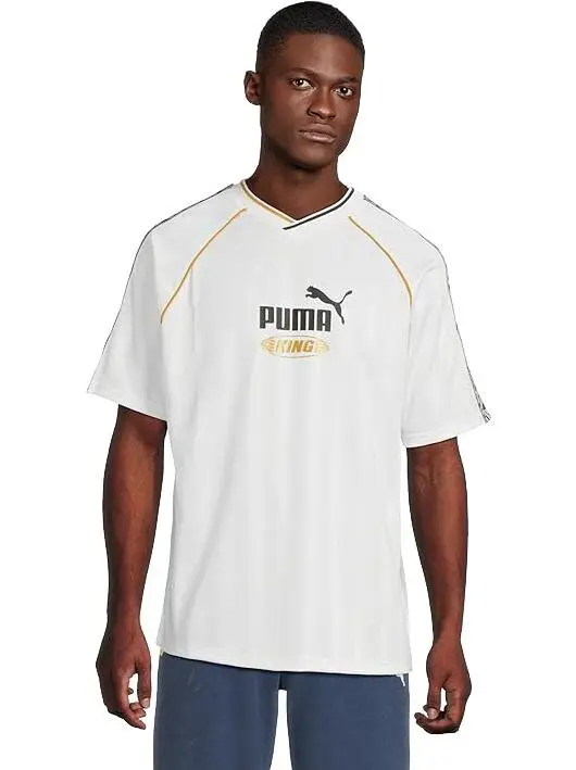 PUMA King Relaxed Soccer Jersey With V-neckline - White