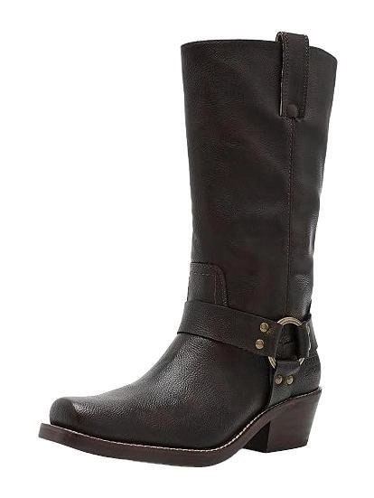 FRYE AND CO. Lorrie Harness 12 Cowboy Boots - Walnut