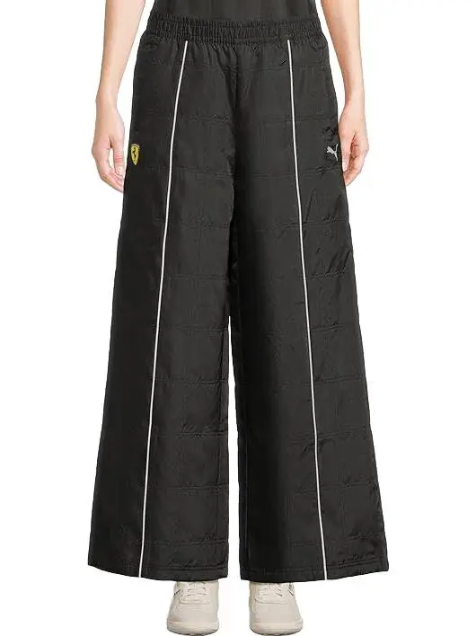 PUMA Scuderia Ferrari Premium Woven Wide-leg Pants - Black