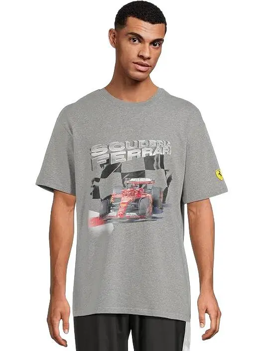 PUMA Scuderia Ferrari Graphic T-shirt Clothing Medium Grey Heather 2ah25 - Multi