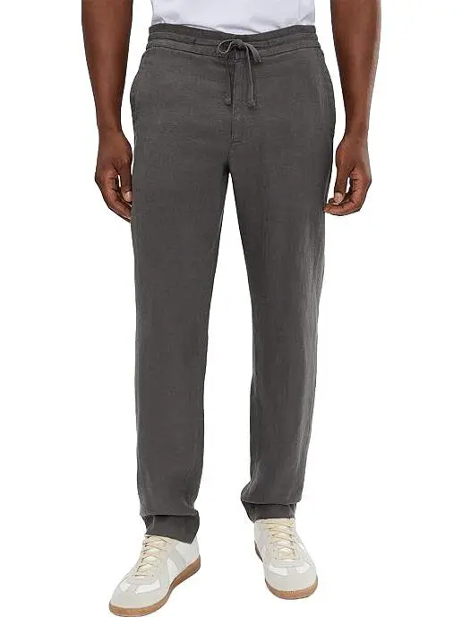 Vince Drawstring Linen Pants - Gray