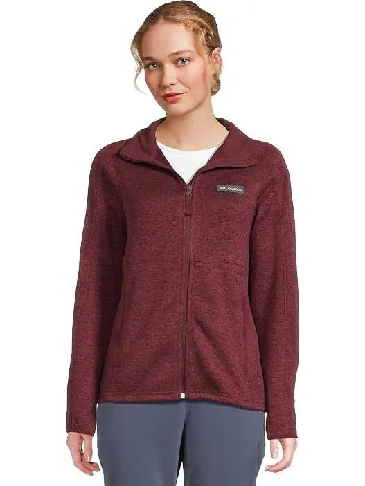 Columbia Fleece Full Zip Sweater - Burgundy