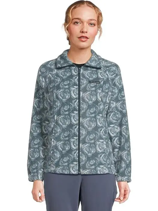 Columbia Benton Springs Printed Full Zip Fleece Jacket - Green