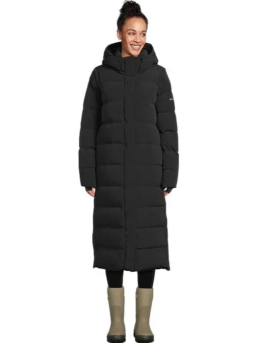 Columbia Puff Long Hooded Jacket - Black
