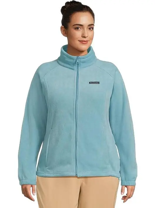 Columbia Fleece Zip-up Jacket With Stand Collar - Blue