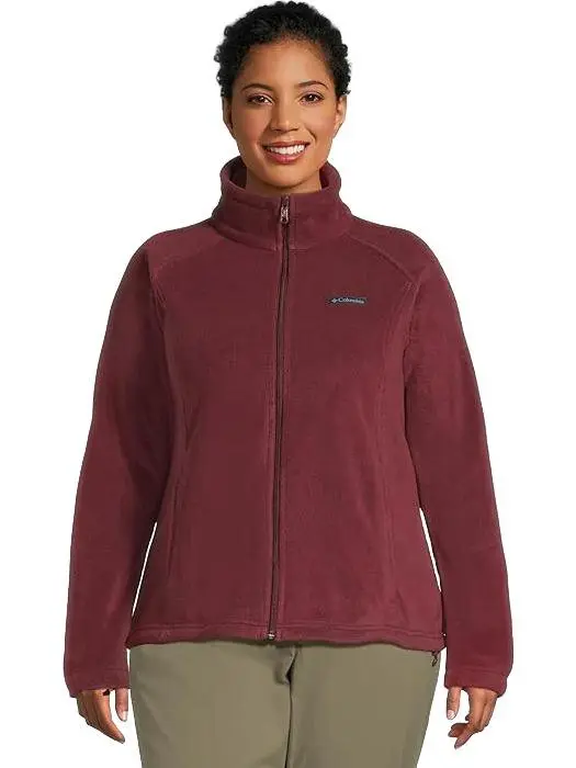 Columbia Fleece Zip-up Jacket With Stand Collar - Brown
