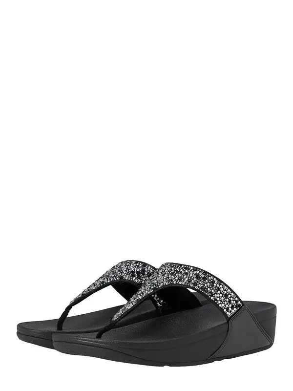 Fitflop Lulu Crystal-mix Toe-post Sandals - Black