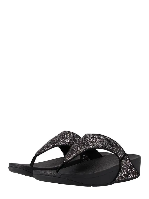 Fitflop Lulu Multi-tonal Glitter Toe-post Sandals - Black
