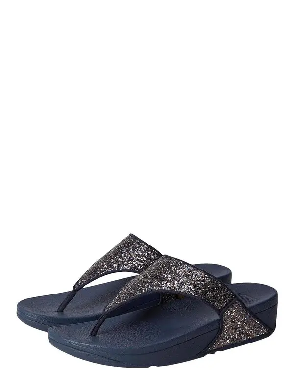 Fitflop Lulu Multi-tonal Glitter Toe-post Sandals - Navy