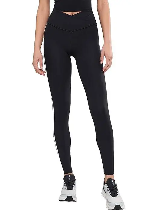 Splits59 Mia Rigor Legging W/ Stripe Workout /white - Black