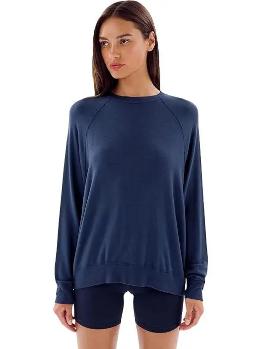 Splits59 Andie Oversized Fleece Sweatshirt - Blue