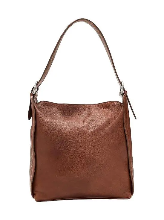 THE FRYE COMPANY Carla Studded Hobo Shoulder Handbag - Tan